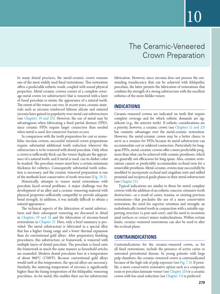 Ceramic-Veneered Crown Preparation Guide | PDF | Dentistry | Mouth