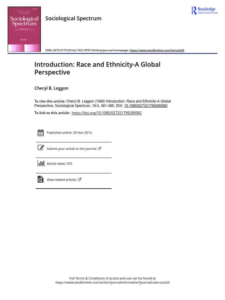 Introduction Race and Ethnicity A Global Perspective | PDF | Race ...