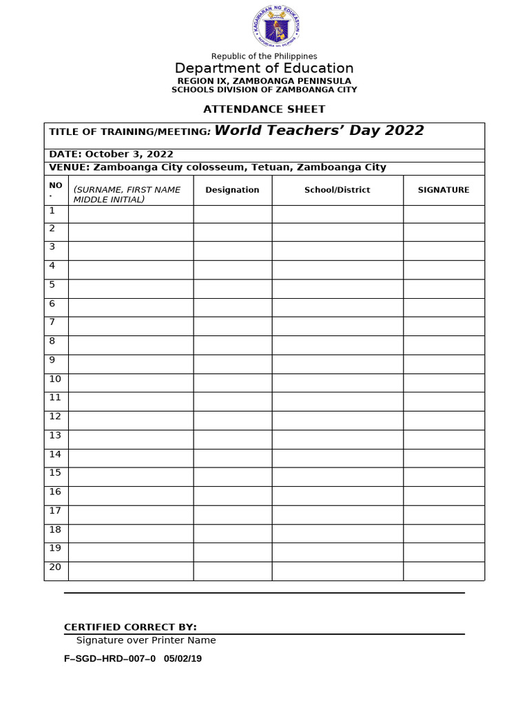 Attendance | PDF
