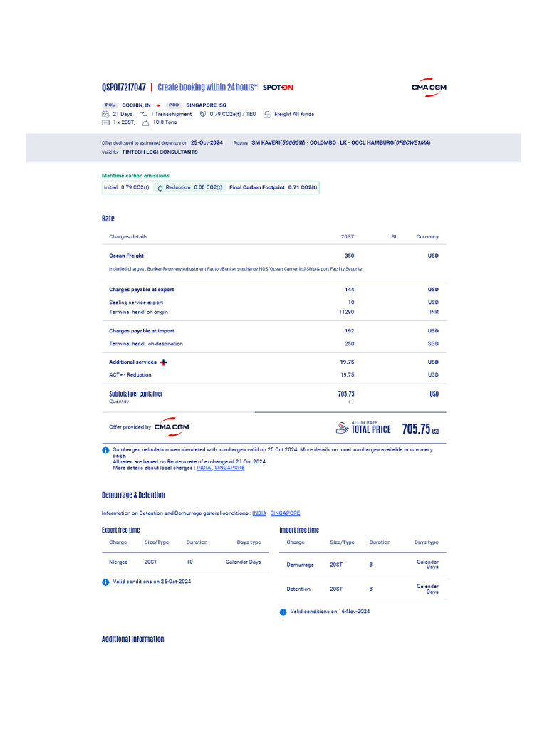 sample quote for shipping container | PDF | Cargo | Freight Transport