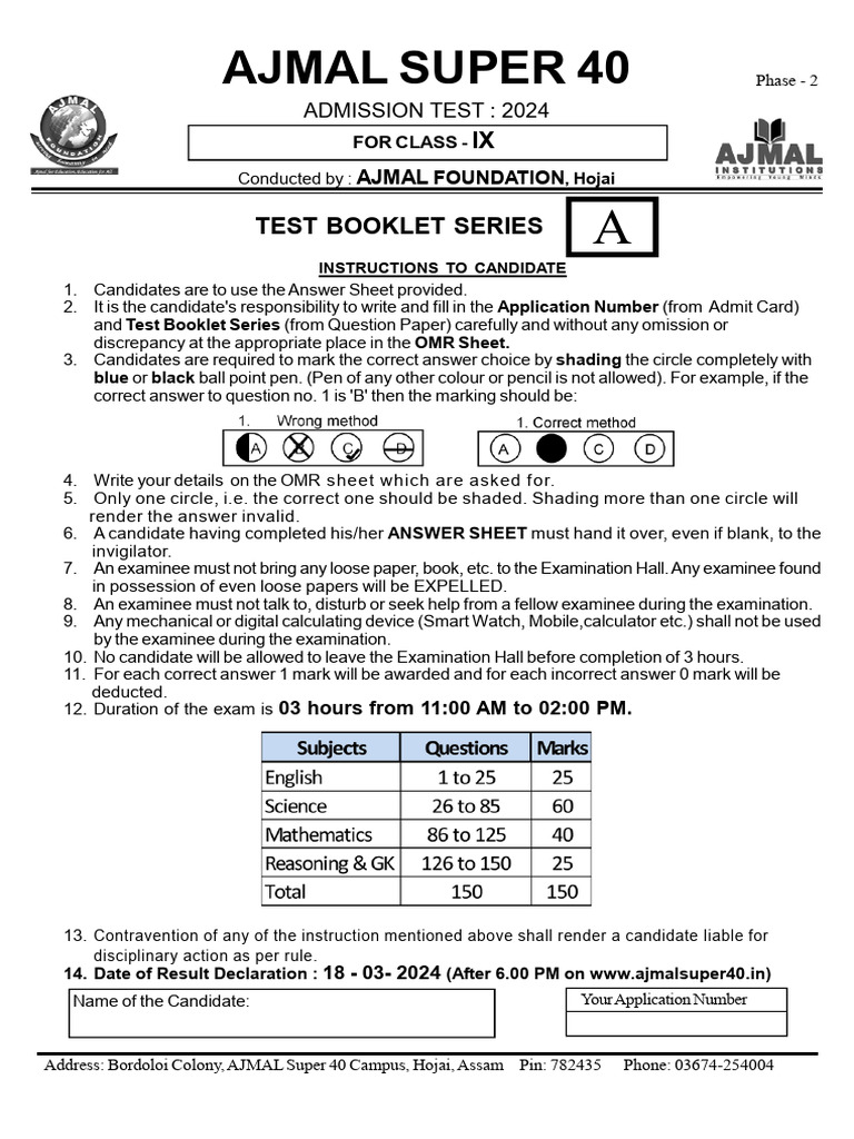 IX Phase 2 Paper 2024 | PDF | Combustion