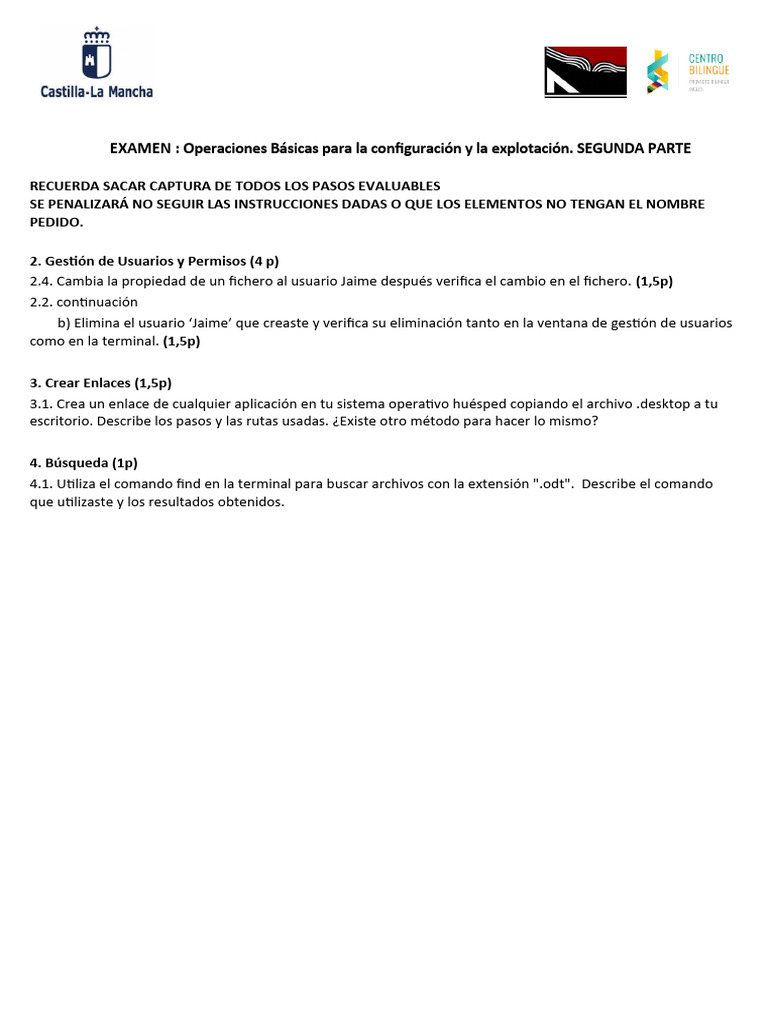 Examen Operaciones 21.12 UBUNTU-segunda Parte | PDF | Negocios | Informática