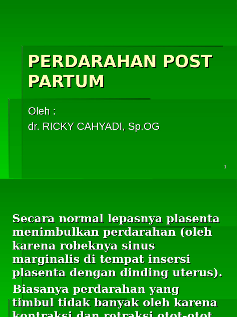 Perdarahan Post Partum | PDF