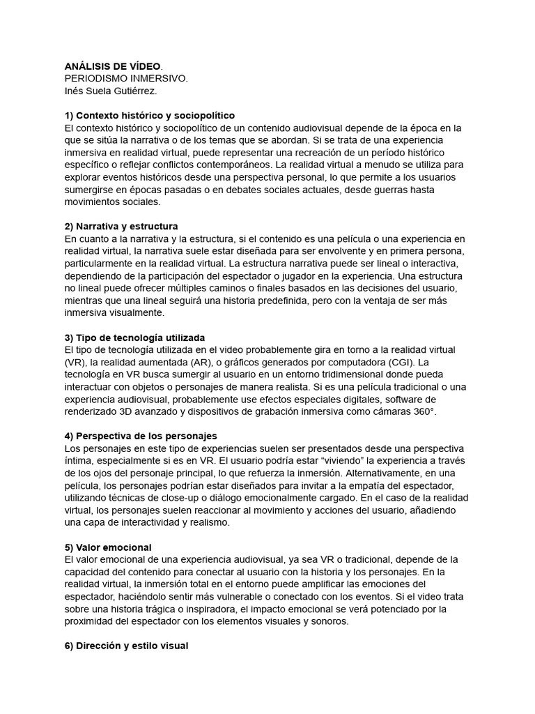 Periodismo Inmersivo | PDF | Realidad virtual