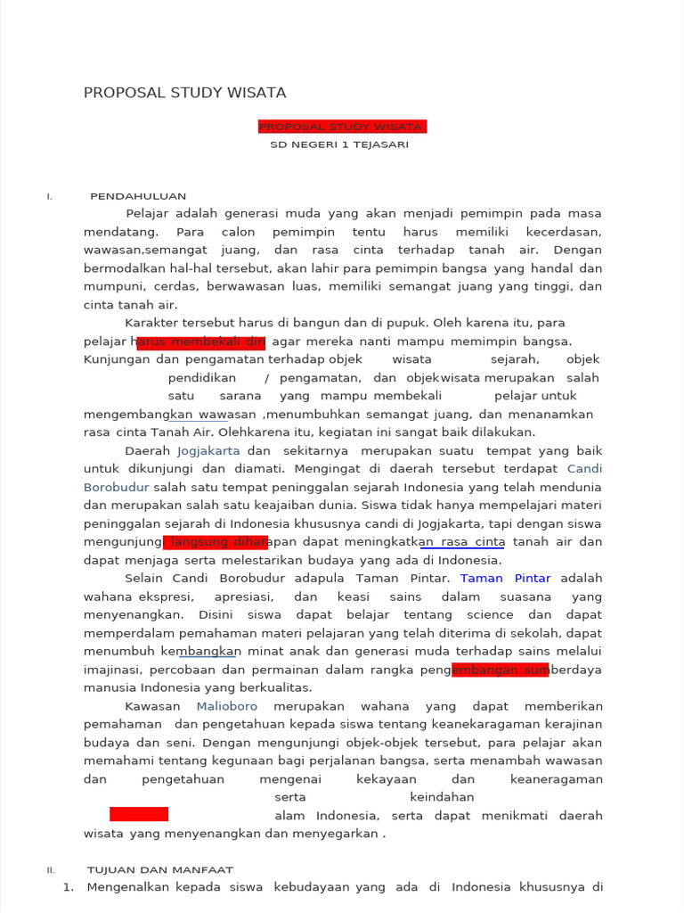PDF Contoh Proposal Study Wisata - Compress | PDF