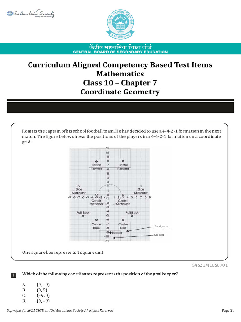 Cbse Class 10 Maths Competency Based Questions Chapter 7 | PDF | Ball Games