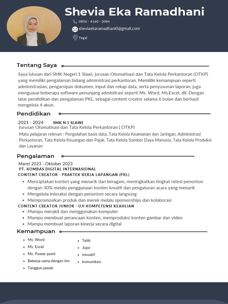 Profil Content Creator Berpengalaman | PDF