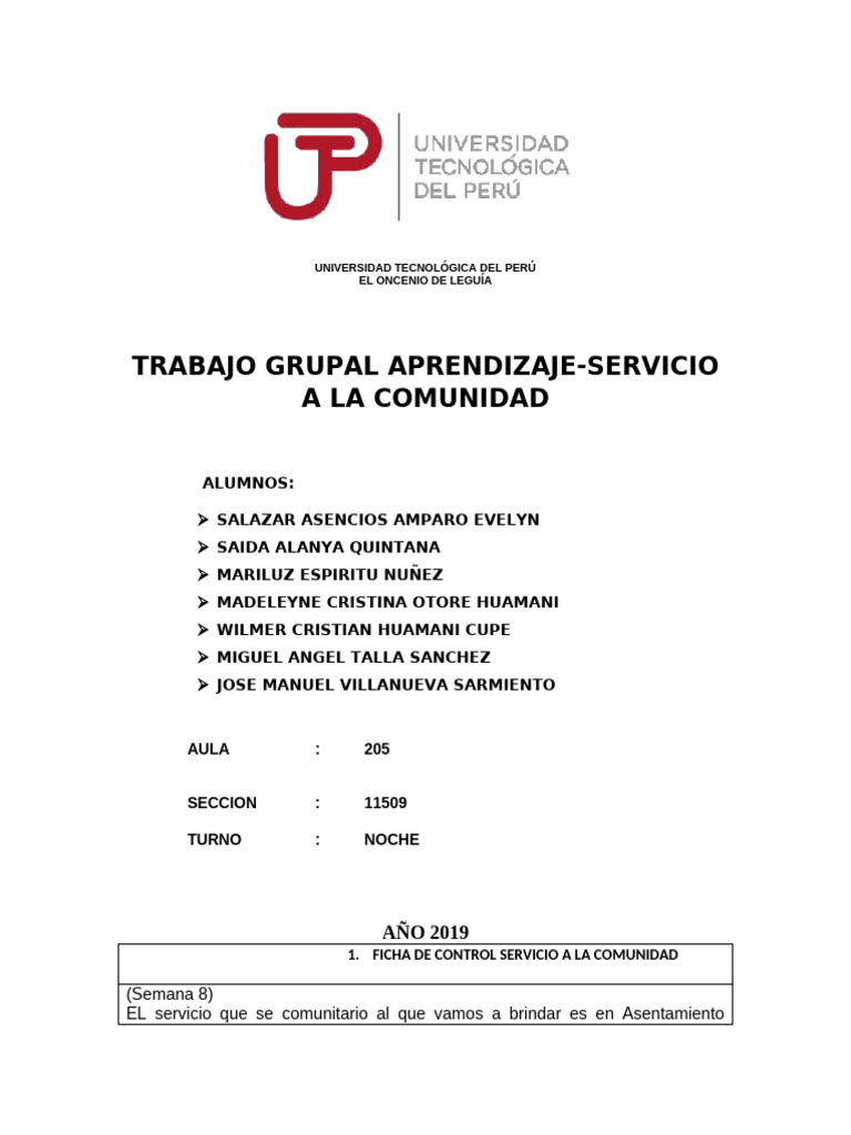 Trabajo de Servicio A La Comunidad | PDF | Relaciones personales ...