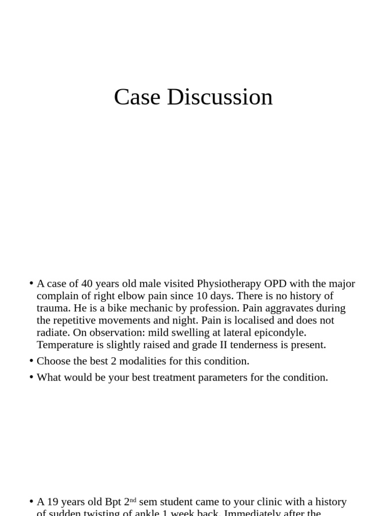 Case Discussion Tendiinopathies, Sprains | PDF | Pain | Medical Imaging