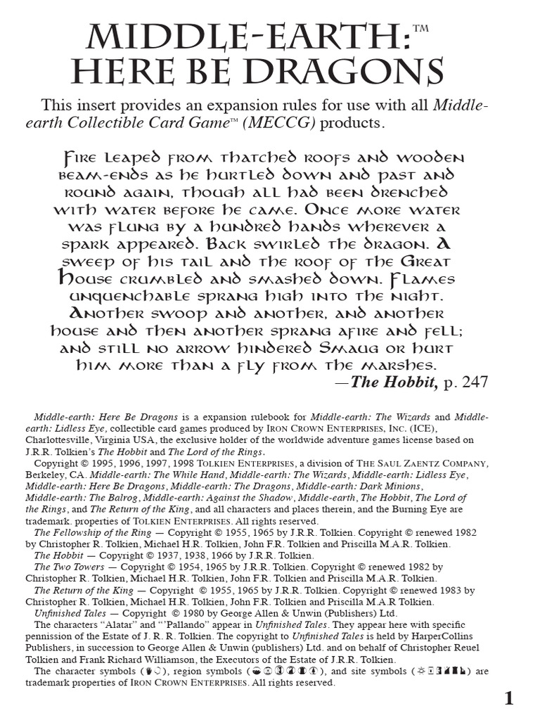 Reglas Here Be Dragons | PDF | Middle Earth | J. R. R. Tolkien