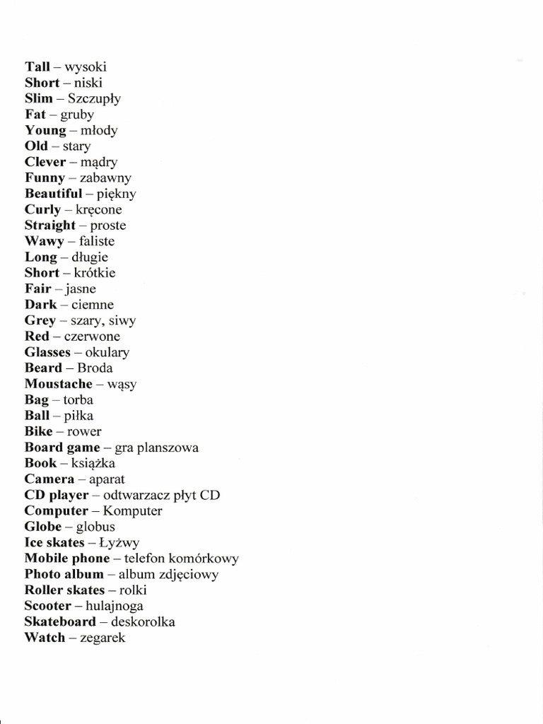 Angielski Słówka | PDF