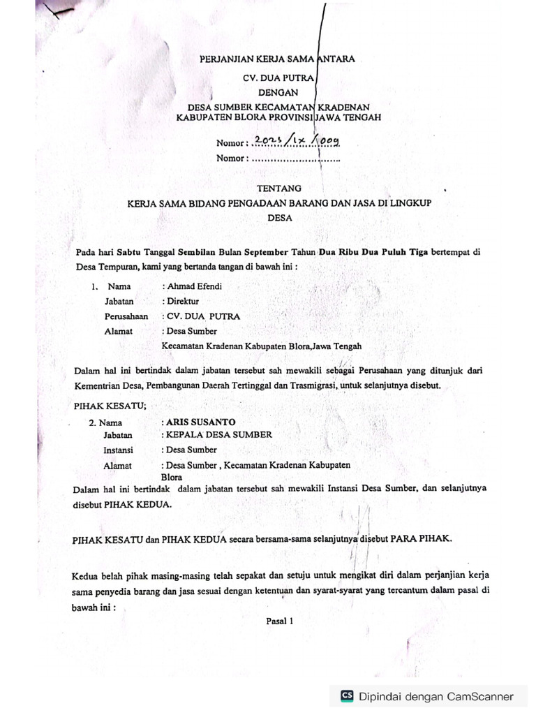Mou Desa Sumber | PDF