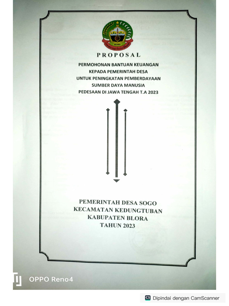 Proposal Non Fisik - Desa Sogo Kedungtuban Blora | PDF