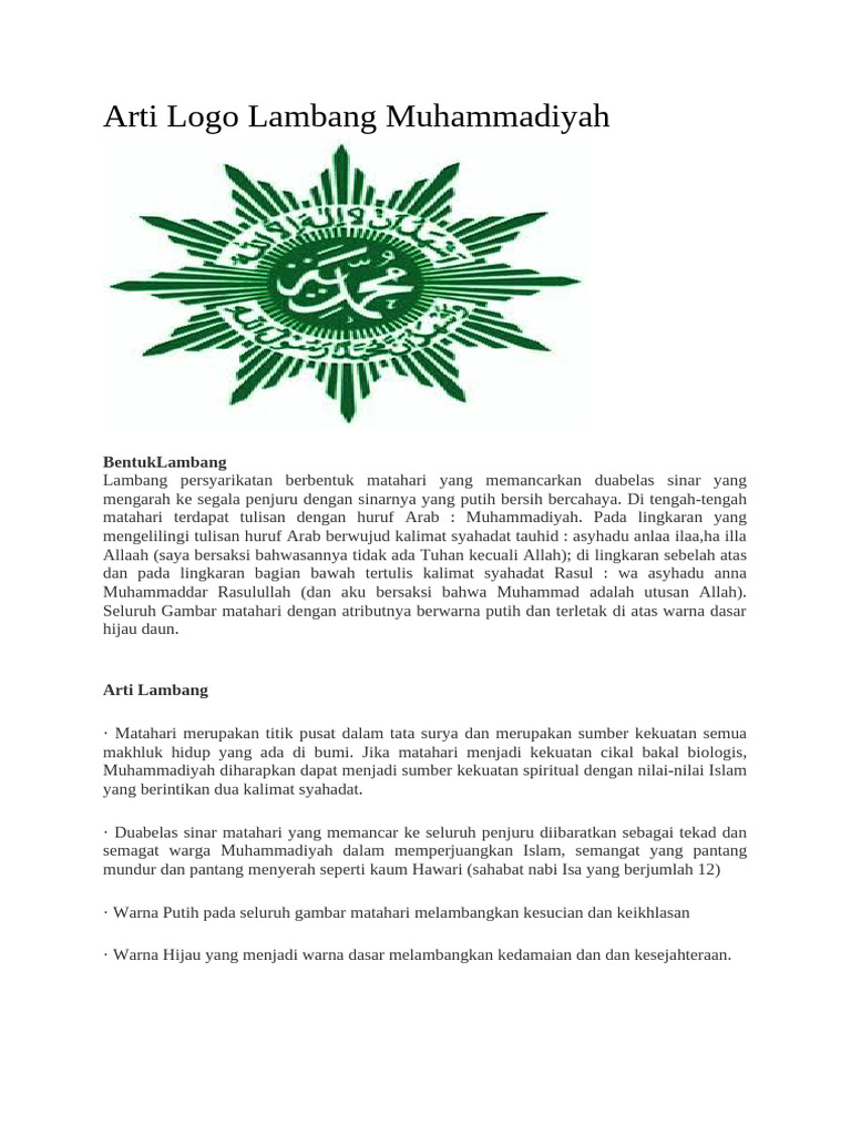 Arti Logo Lambang Muhammadiyah | PDF