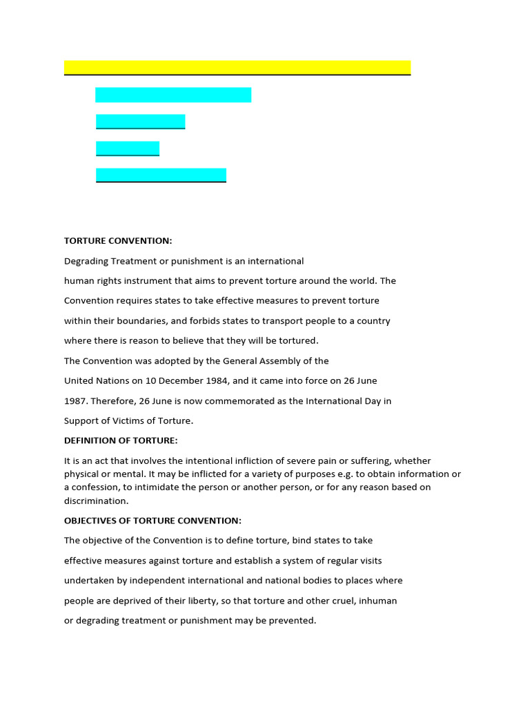 Torture Convention Pdf Torture Human Rights
