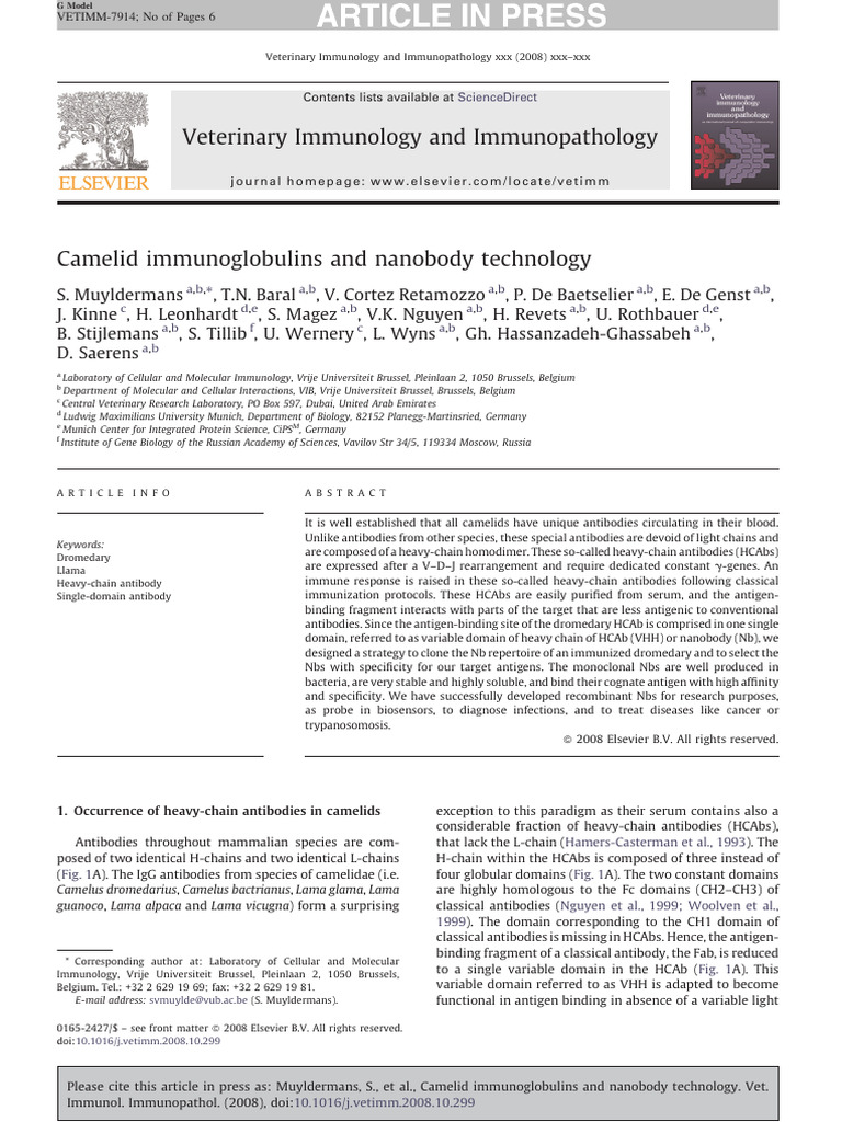 Camelid Nanobody Technology Overview | PDF | Antibody | Gene