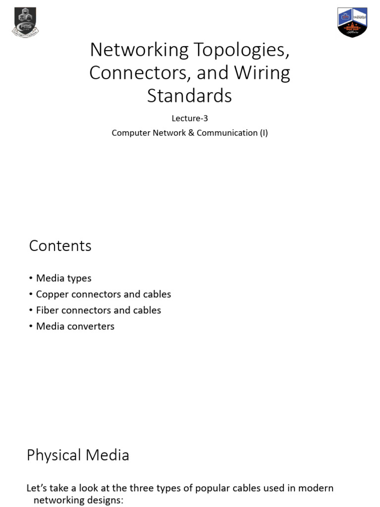 Lecture-3-Networking Topologies, Connectors, and Wiring Standards | PDF ...