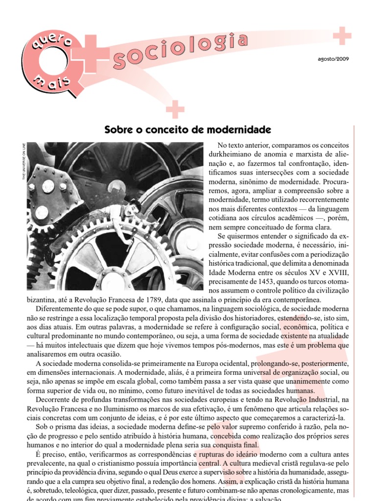Sobre o Conceito de Modernidade | PDF | Modernidade | Sociologia