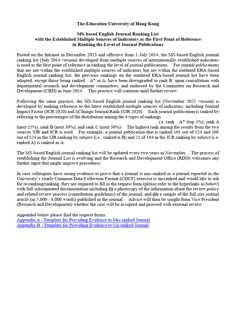 MS-Based English Journal Rankings 2021 | PDF | Mathematics | Applied ...