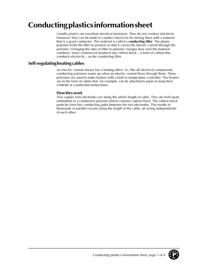 Conducting Plastics and Their Applications | PDF | Plastic | Thermoplastic