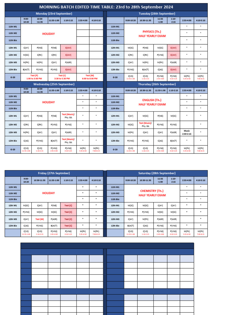EDITED Timetable 23rd-28th September | PDF