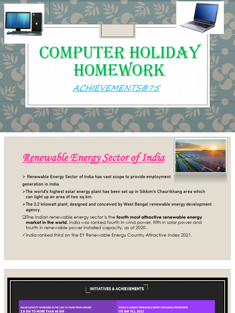 Computer Holiday Homework | PDF | Business | Science & Mathematics