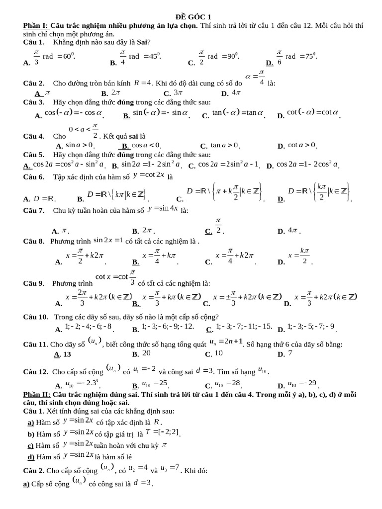 ĐỀ GÓC 1 | PDF