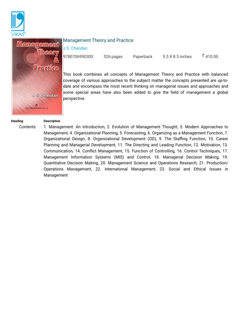 Comprehensive Management Theory Guide | PDF
