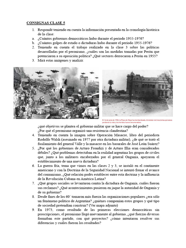 Consignas Clase 5 5to | PDF