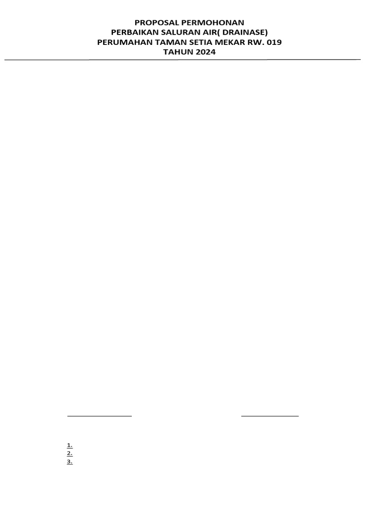 Proposal Drainase RT 03 | PDF