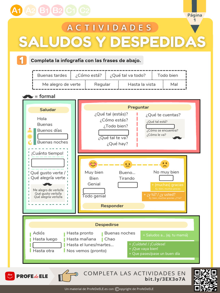 Cuadernillo de Actividades - Saludos y Despedidas (v.1.0) | PDF