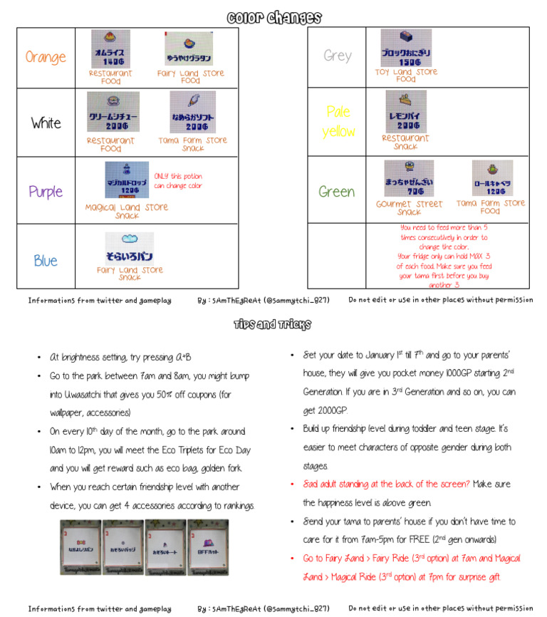 Color Changes & Tips and Tricks | PDF