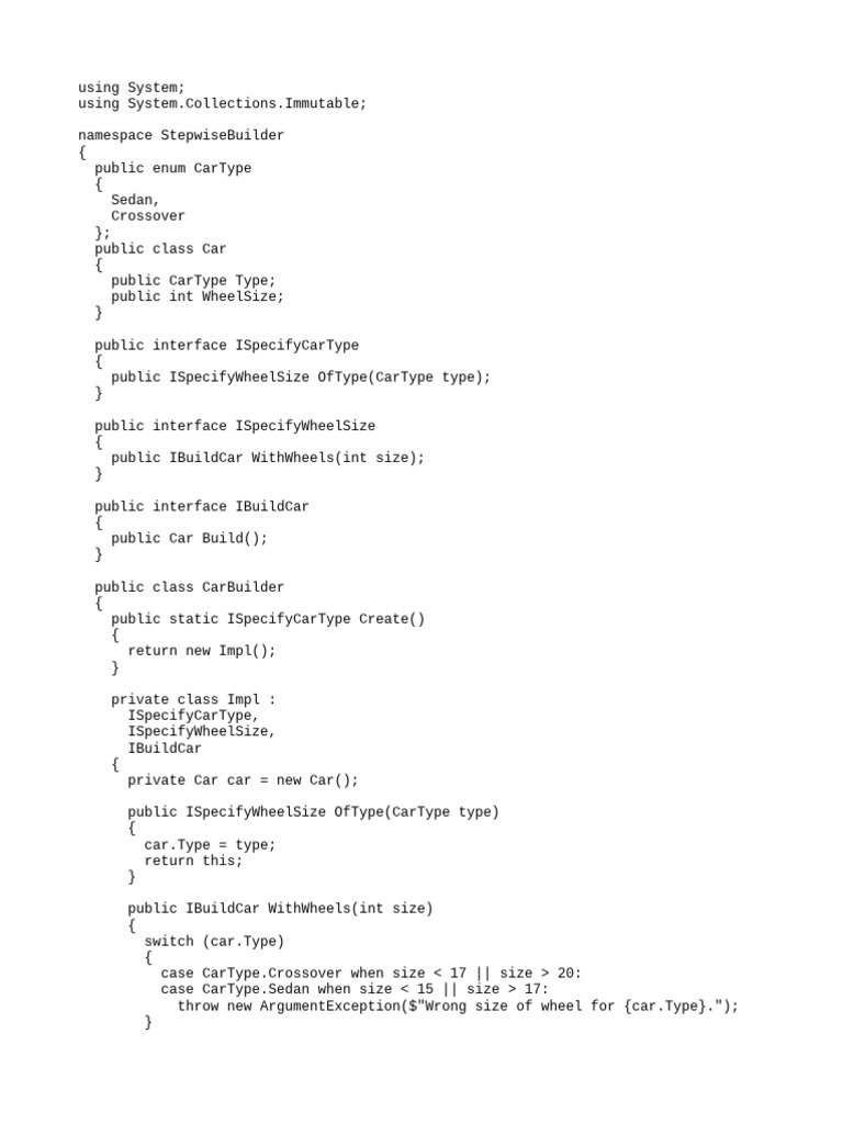 Creational.builder.stepwiseBuilder.program.cs | PDF