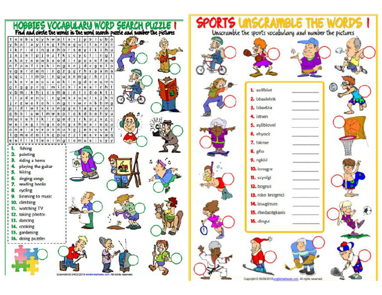 Sports Worksheets | PDF