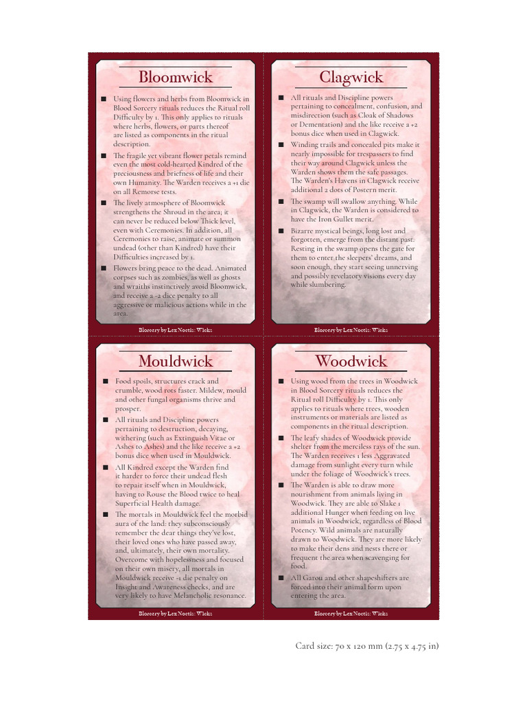 V5 Wicks Cards - Blorcery by Lex Noctis | PDF