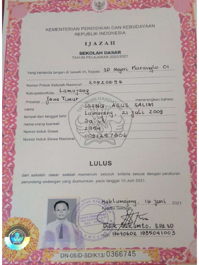 Ijazah Wisnu Agus | PDF