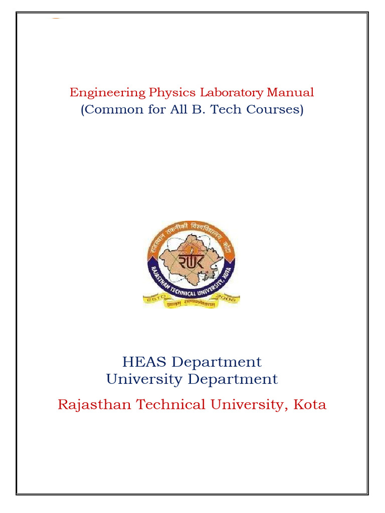 Engineering Physics Experiments Lab Manual 1 | PDF | Interferometry | Optics