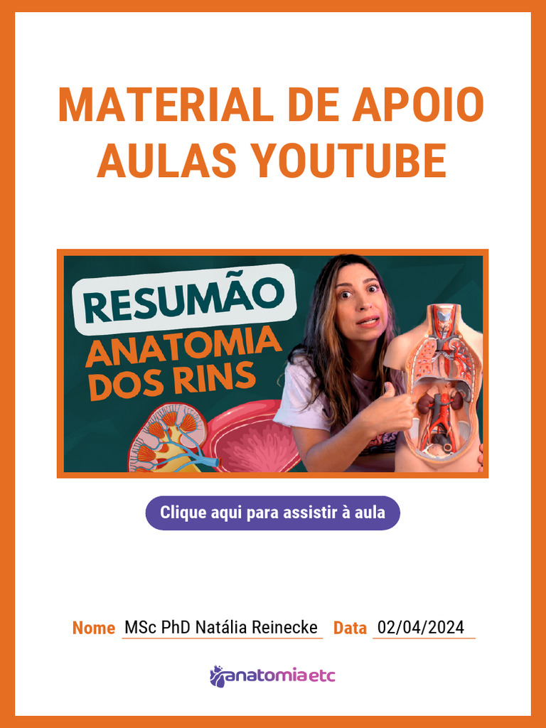 Apostila - Resumão Anatomia Dos Rins | PDF | Rim | Anatomia