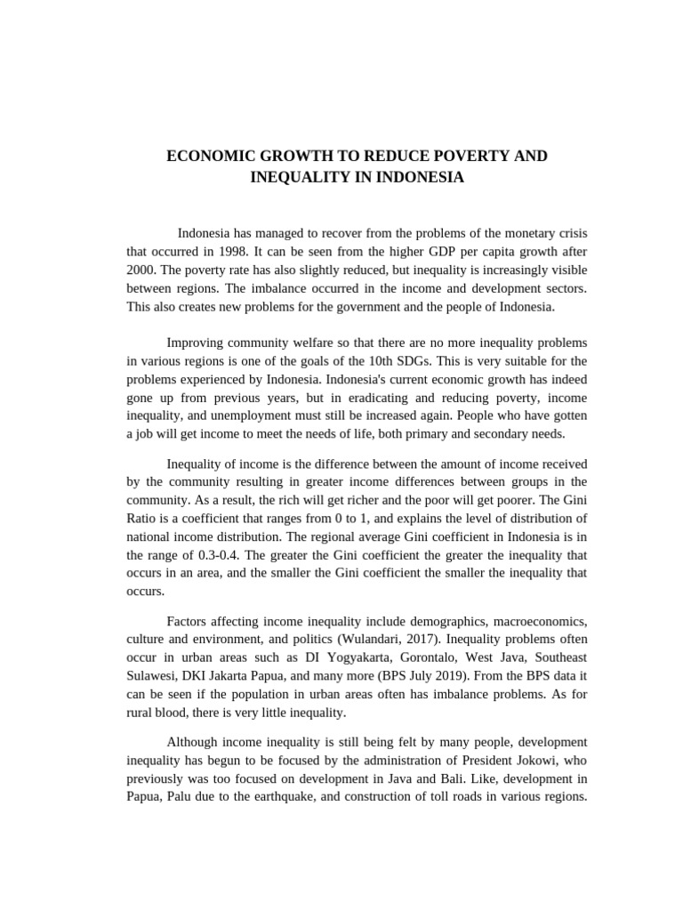 Indonesia's Economic Growth & Inequality | PDF | Economic Inequality ...