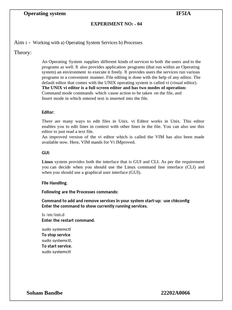 Exp No 4 Soham 22202A0066 | PDF | Operating System | Graphical User Interfaces