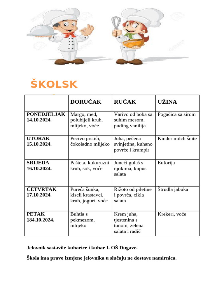 Jelovnik-14 - 18 10 | PDF
