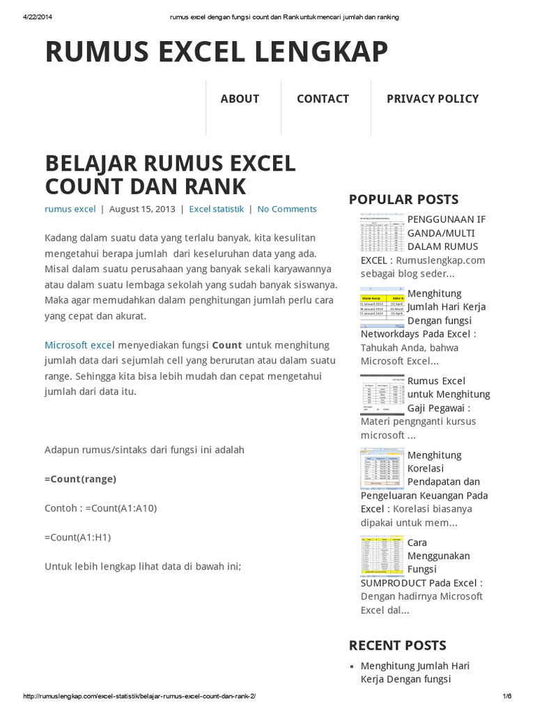 Rumus Rangking | PDF