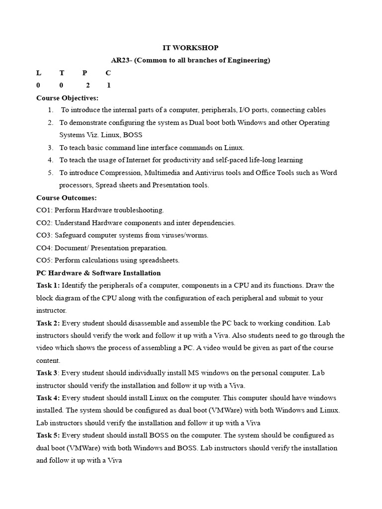 23es202- It Workshop Lab | PDF | Microsoft Excel | World Wide Web