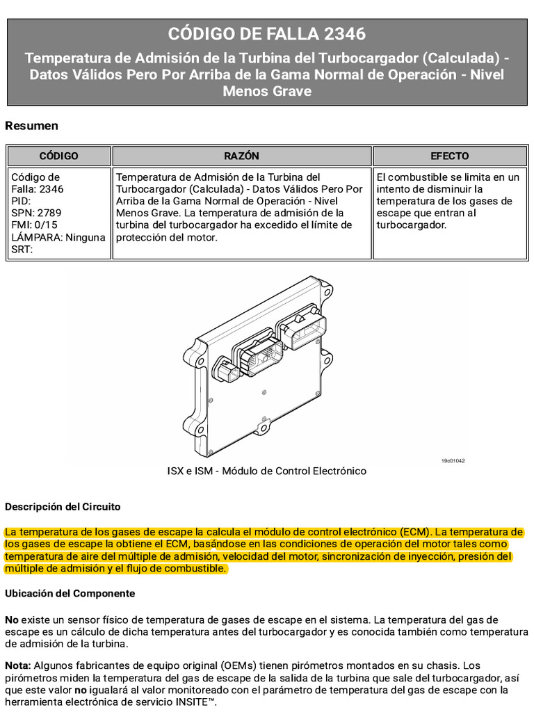 Código de Falla 2346 | PDF | Turbocompresor | Temperatura