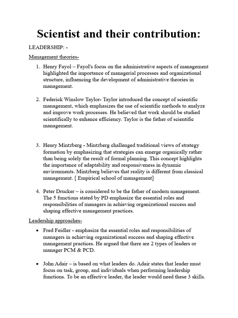 Scientist and Their Contribution PDF | PDF | Organizational Culture ...
