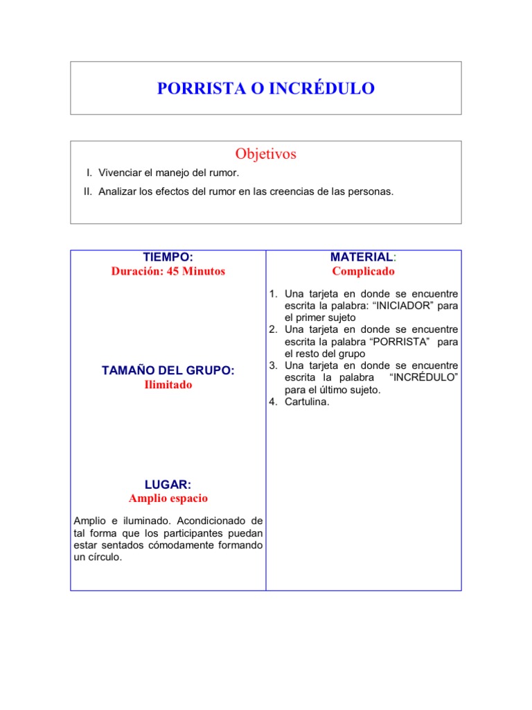 PORRISTA O INCREDULO 2da Intervencion Ejecutada | PDF | Estudios de idiomas extranjeros