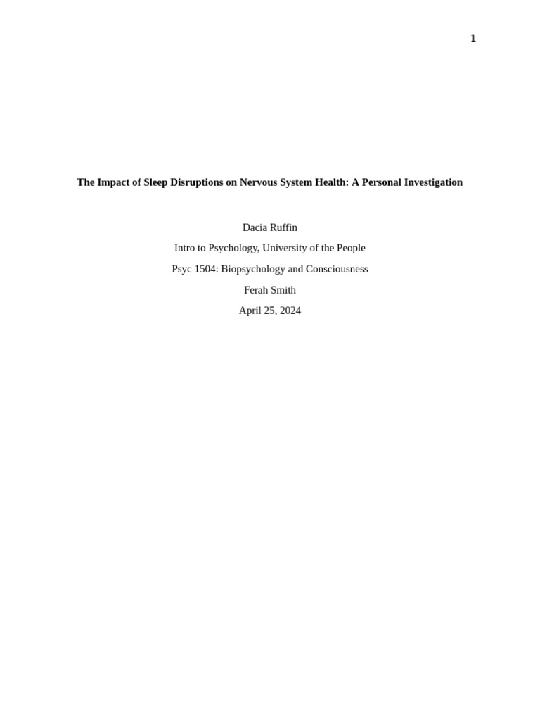 The Impact of Sleep Disruptions On Nervous System Health Learning ...