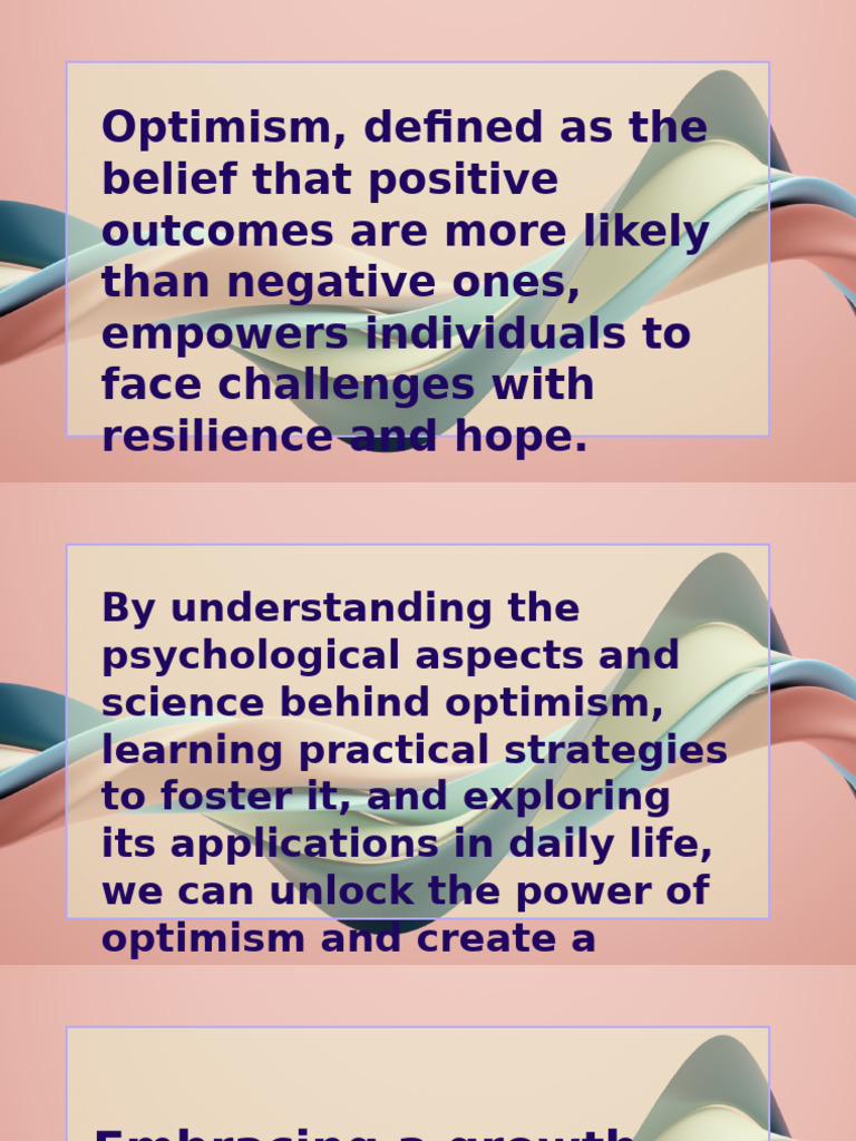 Peace Concept g5 | PDF | Optimism | Psychological Resilience