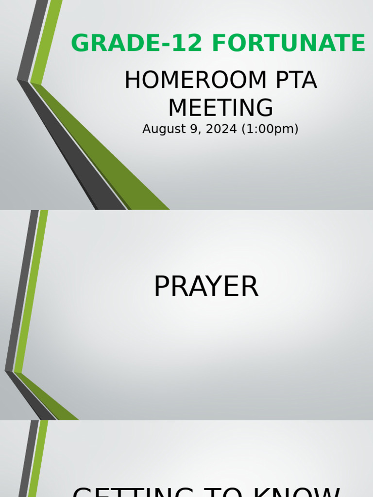 HOMEROOM PTA MEETING | PDF