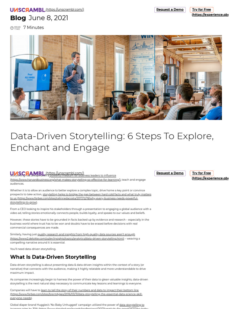 Data-Driven Storytelling - 6 Steps To Explore, Enchant and Engage | PDF ...